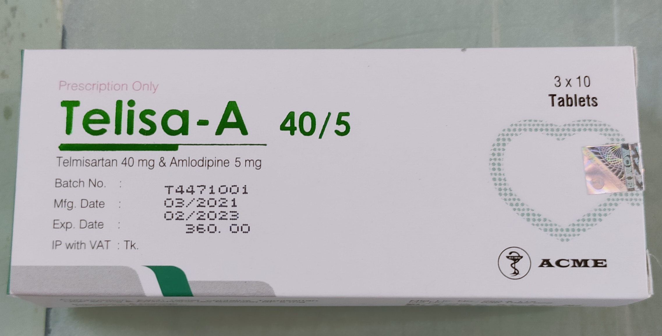 Telisa-A 5/80 mg Tablet-10's Strip